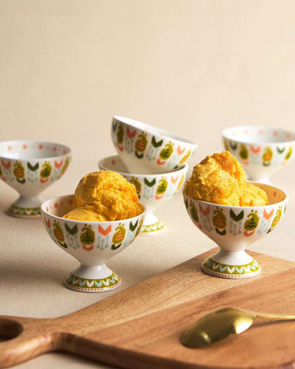 Ikat Paisley Dessert Bowls Gift Set - Set of 6, 160 ml