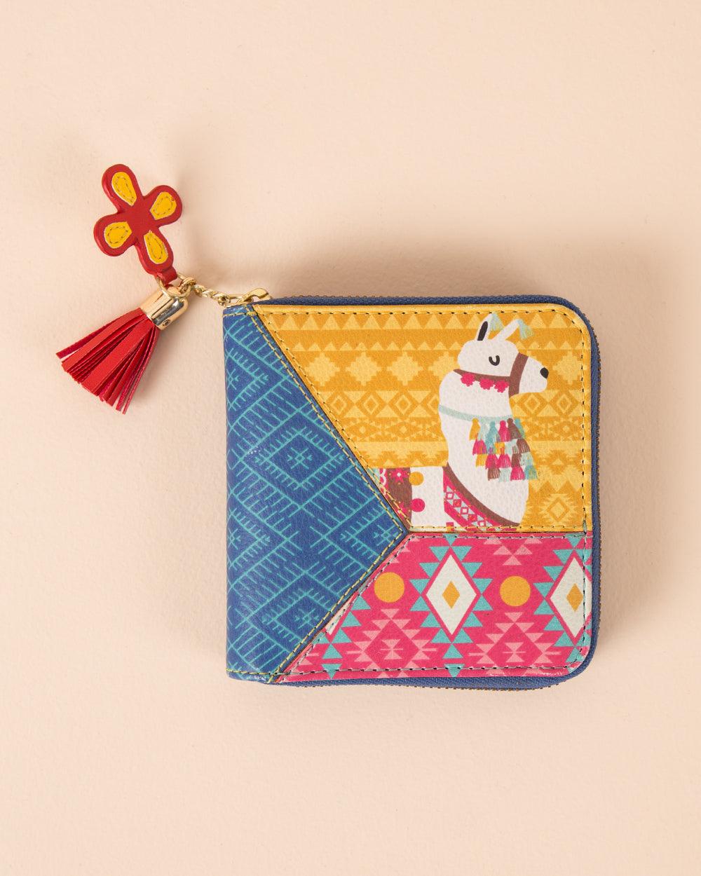 Boho Llama Aztec Wallet ' Mini