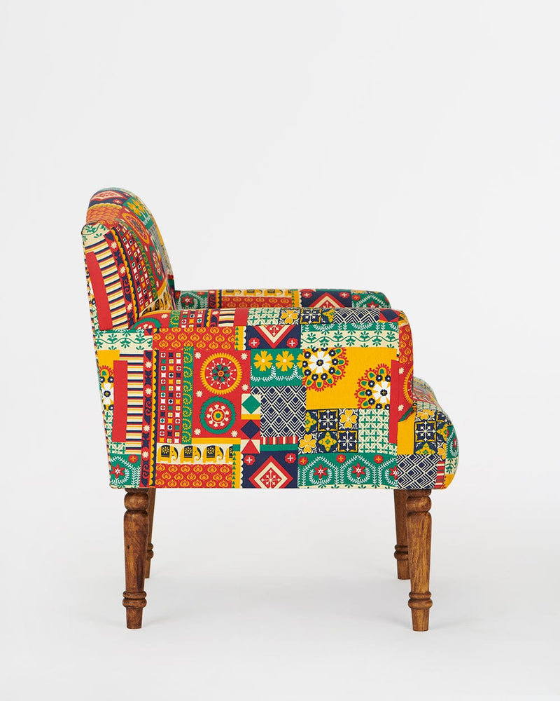 Nawab Arm Chair-Floral Swirls at ₹ 28,995 – Chumbak