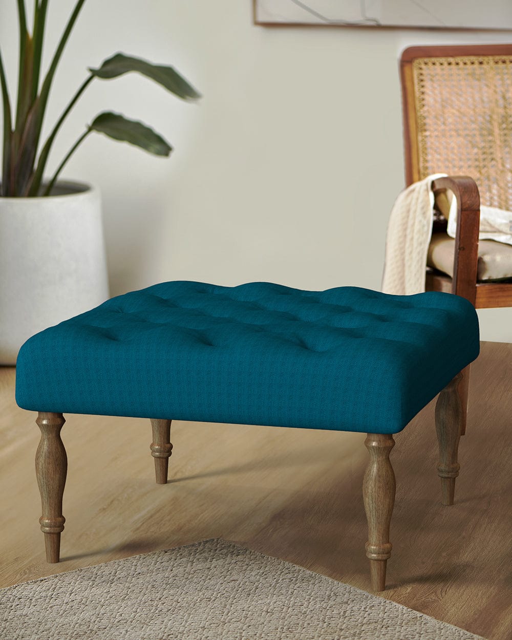 English Ottoman - Mediterranian Blue