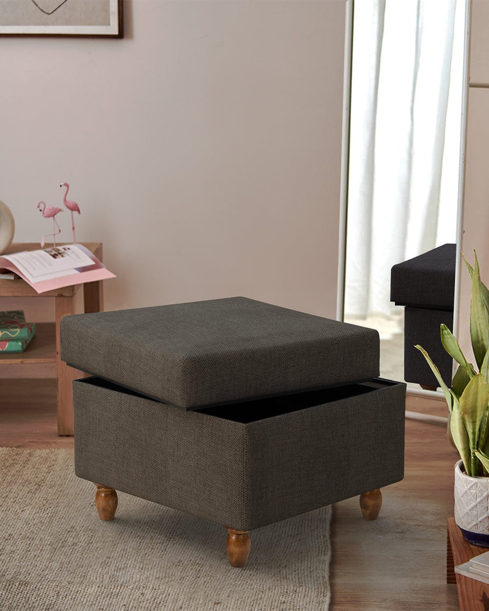 Modern Trunk Storage Ottoman - Brown Coal