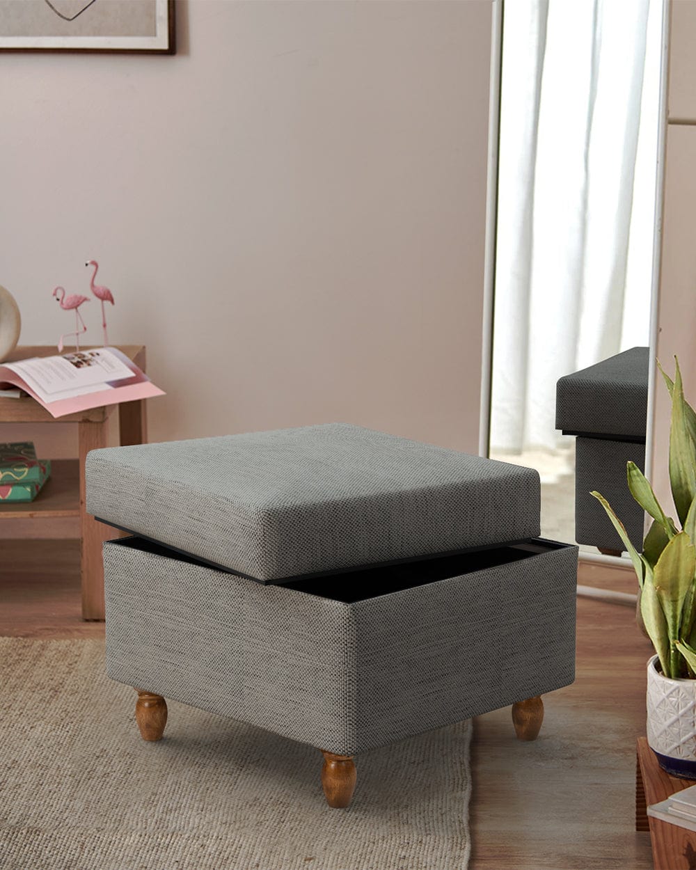 Modern Trunk Storage Ottoman - Bangalore Grey