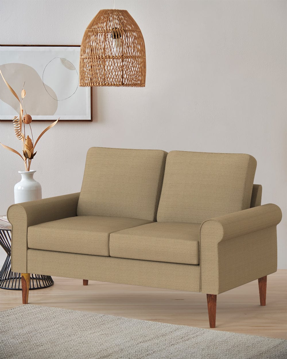 Colonial Couch 2 Seater Beach Beige